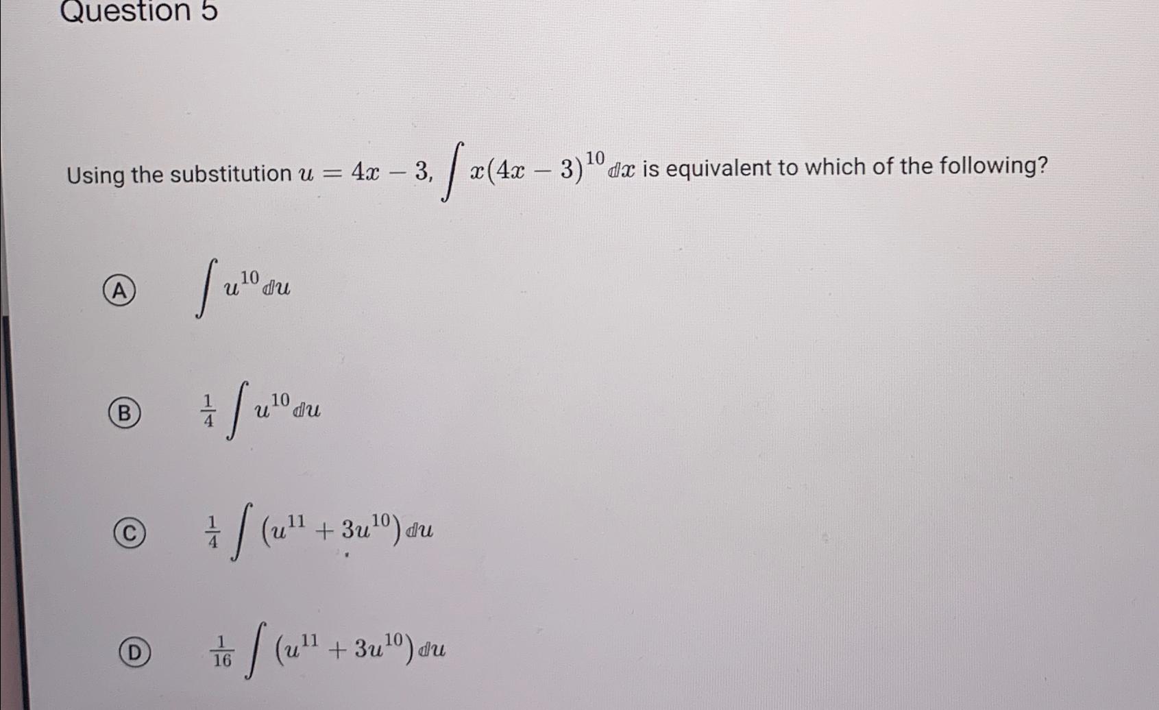 Solved Question 5Using the substitution | Chegg.com