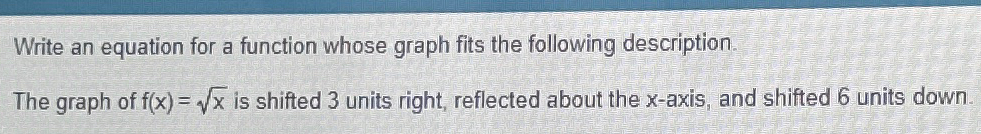 Solved Write an equation for a function whose graph fits the | Chegg.com