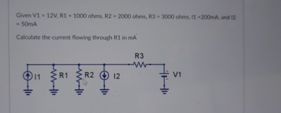 Solved find the current through R1, ﻿R2, ﻿R3Given | Chegg.com