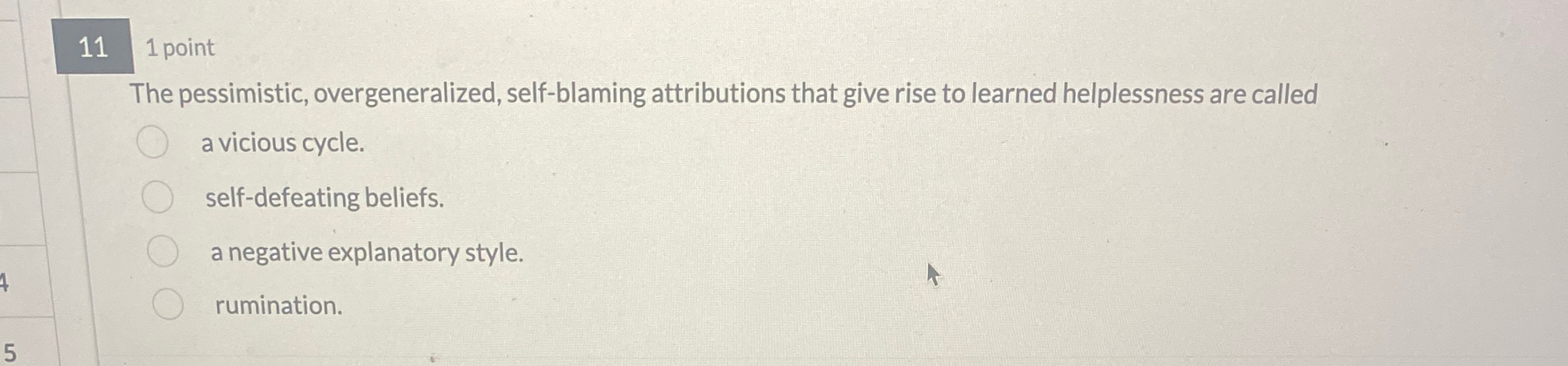 Solved 111 ﻿pointThe pessimistic, overgeneralized, | Chegg.com