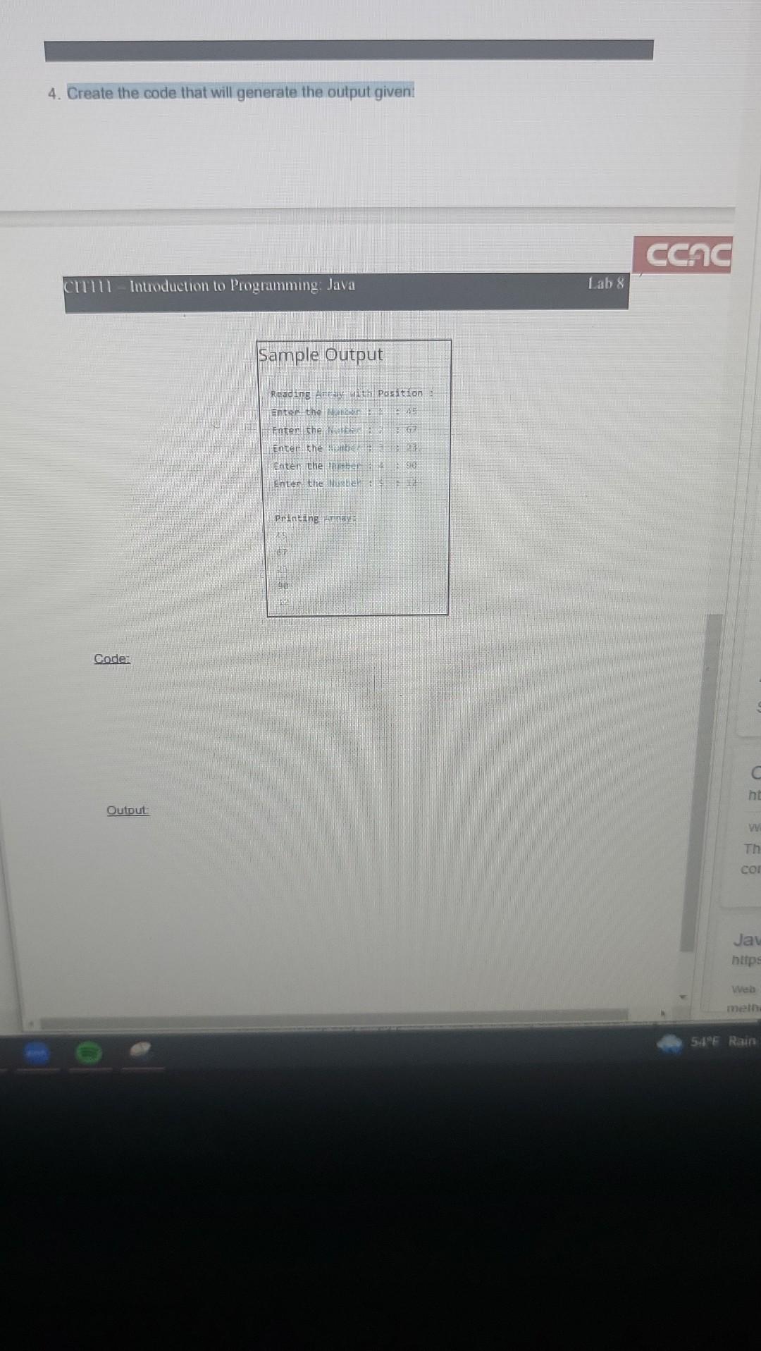 Solved 4. Create the code that will generate the output | Chegg.com