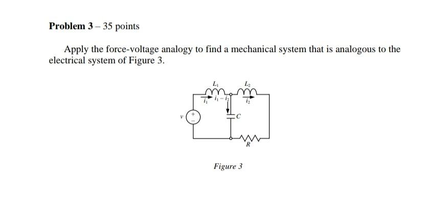 Solved Apply the force-voltage analogy to find a mechanical | Chegg.com