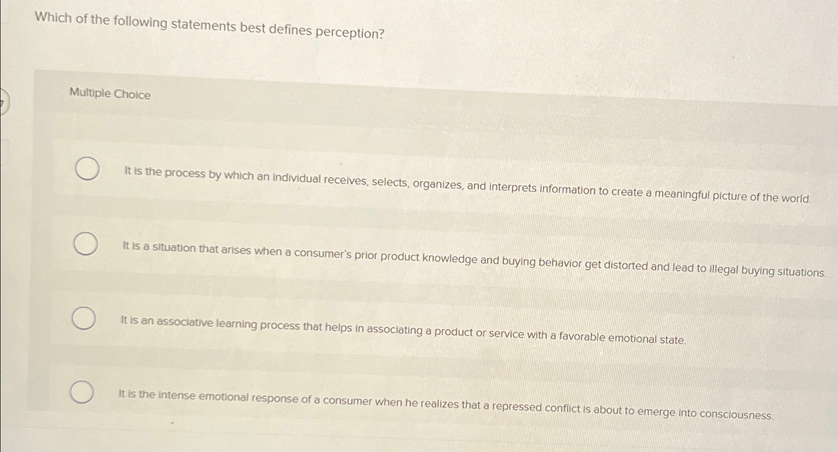 Solved Which of the following statements best defines | Chegg.com