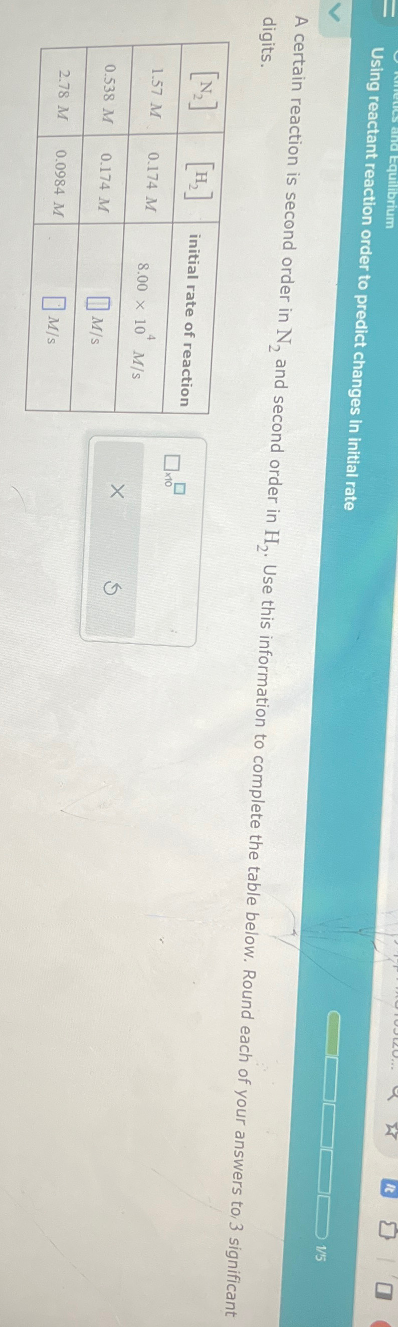 Solved Using reactant reaction order to predict changes in | Chegg.com