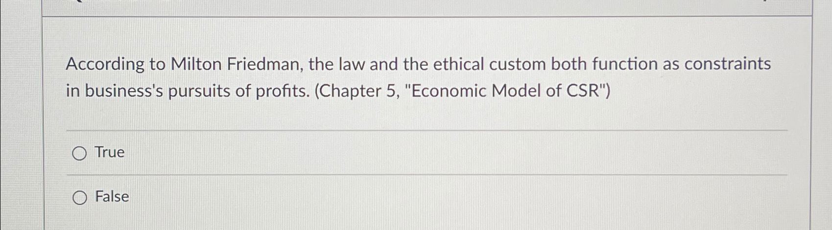 Solved According to Milton Friedman, the law and the ethical | Chegg.com
