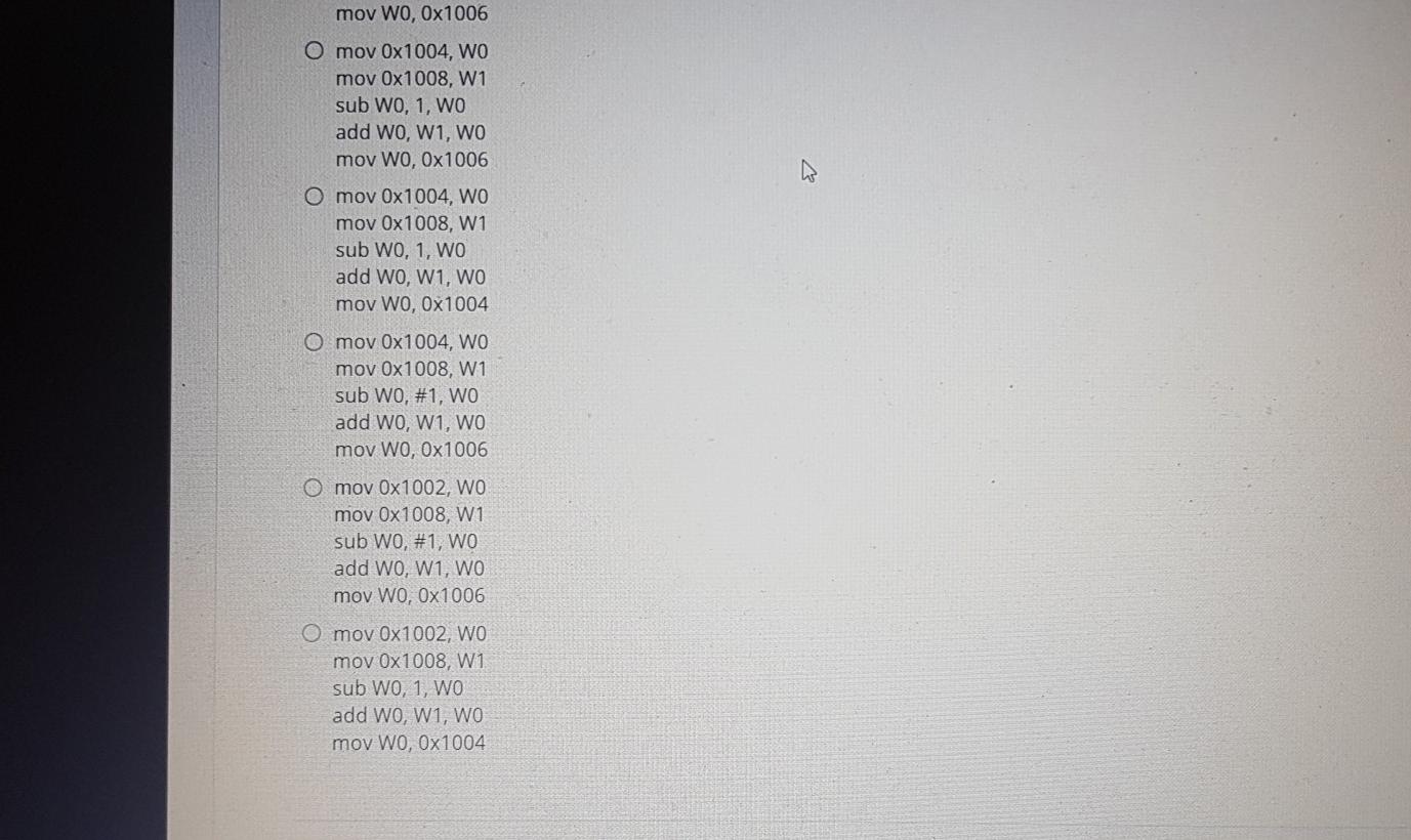 Solved Select the PIC24 assembly code instruction sequence | Chegg.com
