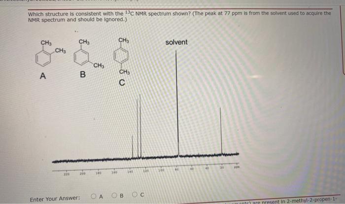 Solved which structure is consistent with the 13C NMR | Chegg.com