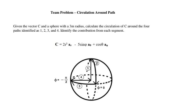 Solved Given the vector C and a sphere with a 3 m radius, | Chegg.com