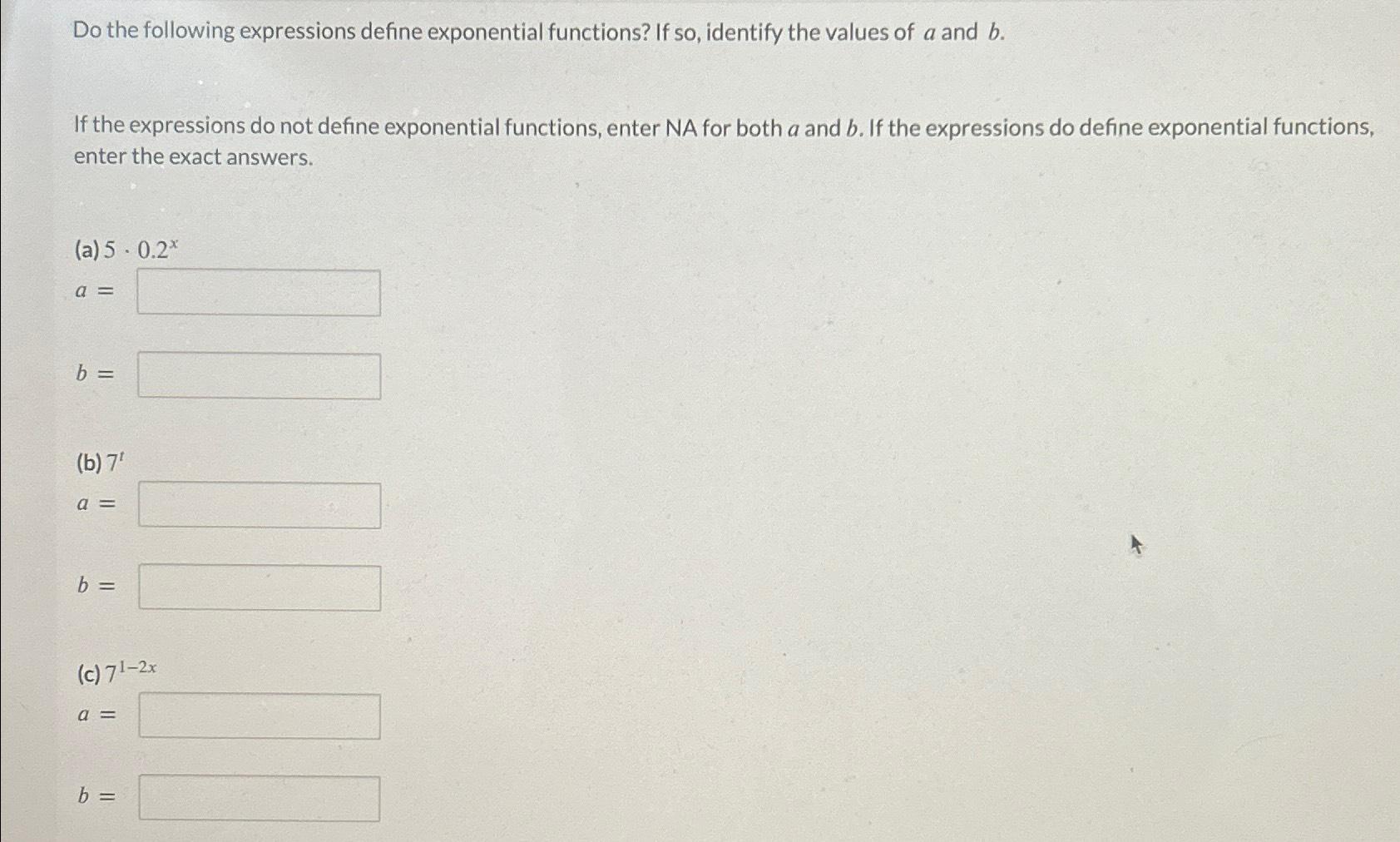 Solved Do the following expressions define exponential | Chegg.com Solved Do the following expressions define exponential | Chegg.com