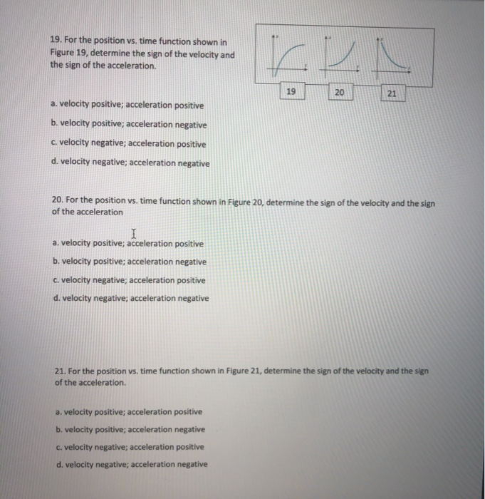 Solved 19. For the position vs. time function shown in | Chegg.com