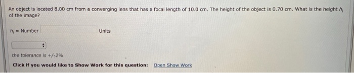 Solved An object is located 8.00 cm from a converging lens | Chegg.com