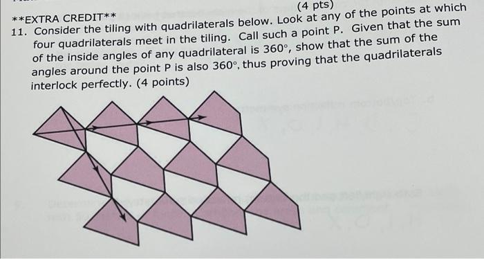 Solved **EXTRA CREDIT** (4 pts) 11. Consider the tiling with | Chegg.com