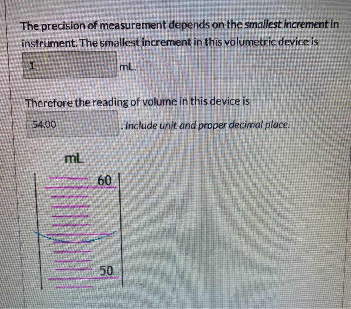 Solved The precision of measurement depends on the smallest | Chegg.com