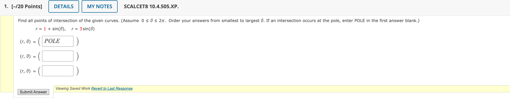 Solved Solve all parts! Find all points of intersection of | Chegg.com