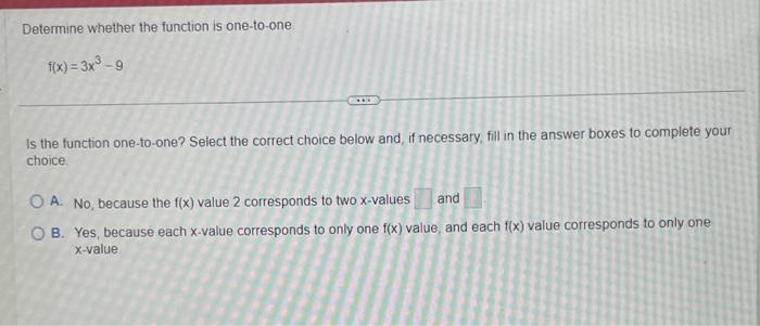 Solved Determine whether the function is one-to-one | Chegg.com