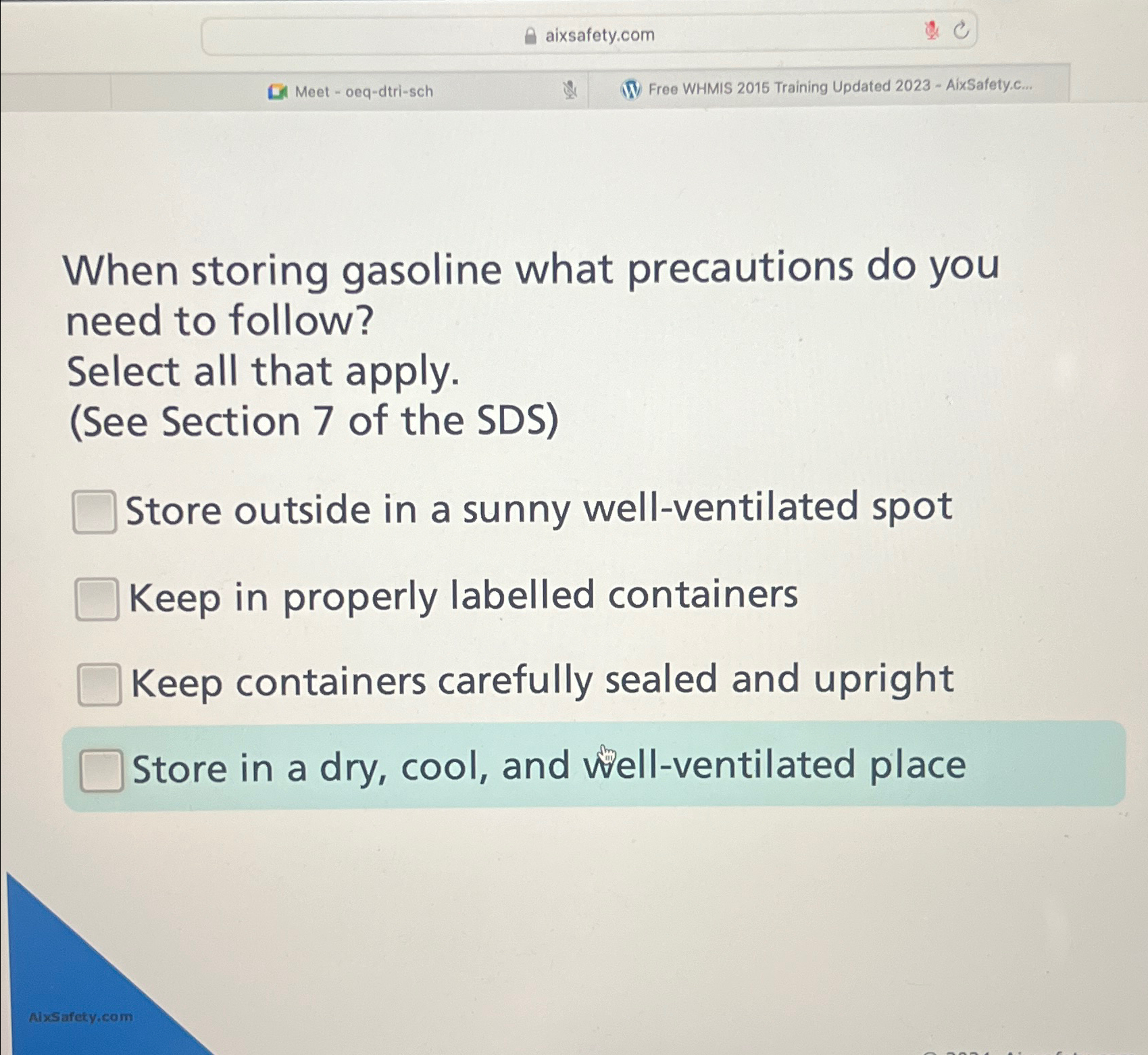 Solved When storing gasoline what precautions do you need to | Chegg.com