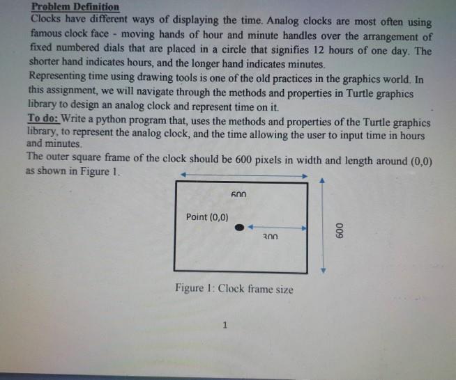 Solved Problem Definition Clocks have different ways of | Chegg.com