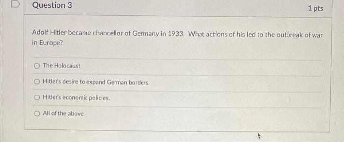 Adolf Hitler became chancellor of Germany in 1933. | Chegg.com