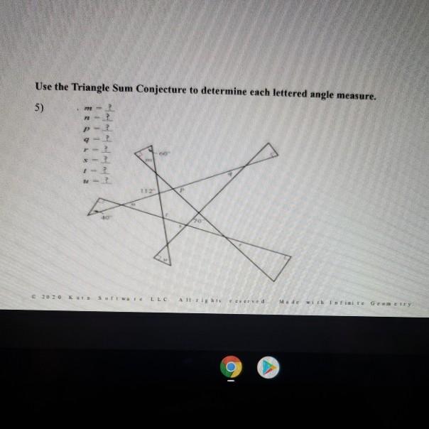 Use the Triangle Sum Conjecture to determine each | Chegg.com