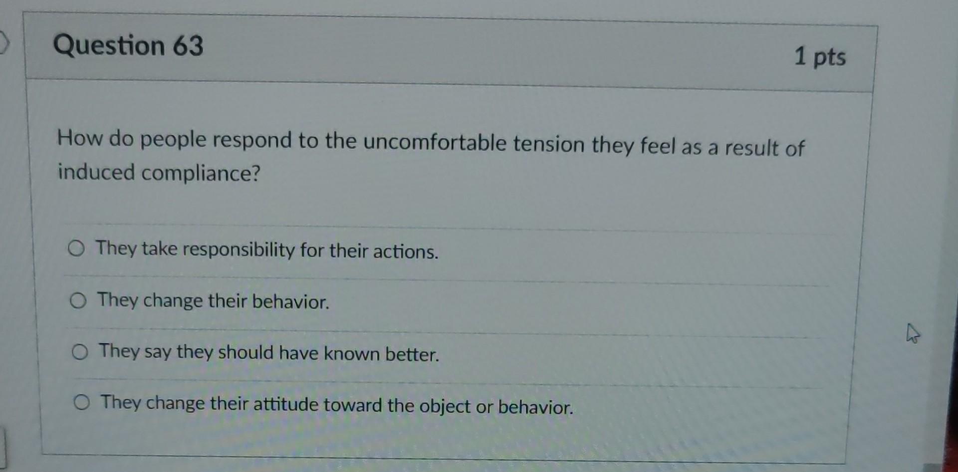 Solved How do people respond to the uncomfortable tension | Chegg.com