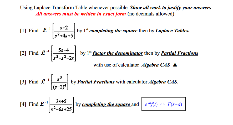 Solved Using Laplace Transform Table whenever possible. Show | Chegg.com