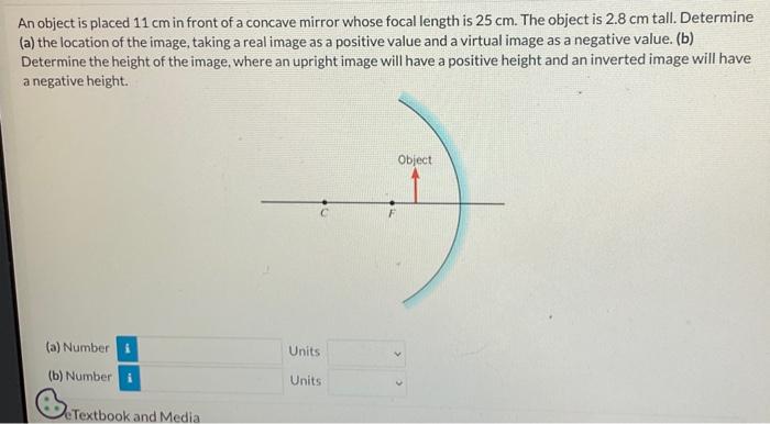 Solved An object is placed 11 cm in front of a concave | Chegg.com