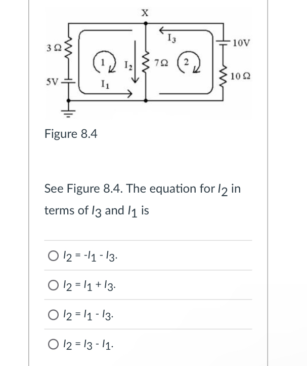 Solved Figure 8.4See Figure 8.4. ﻿The equation for I2 ﻿in | Chegg.com