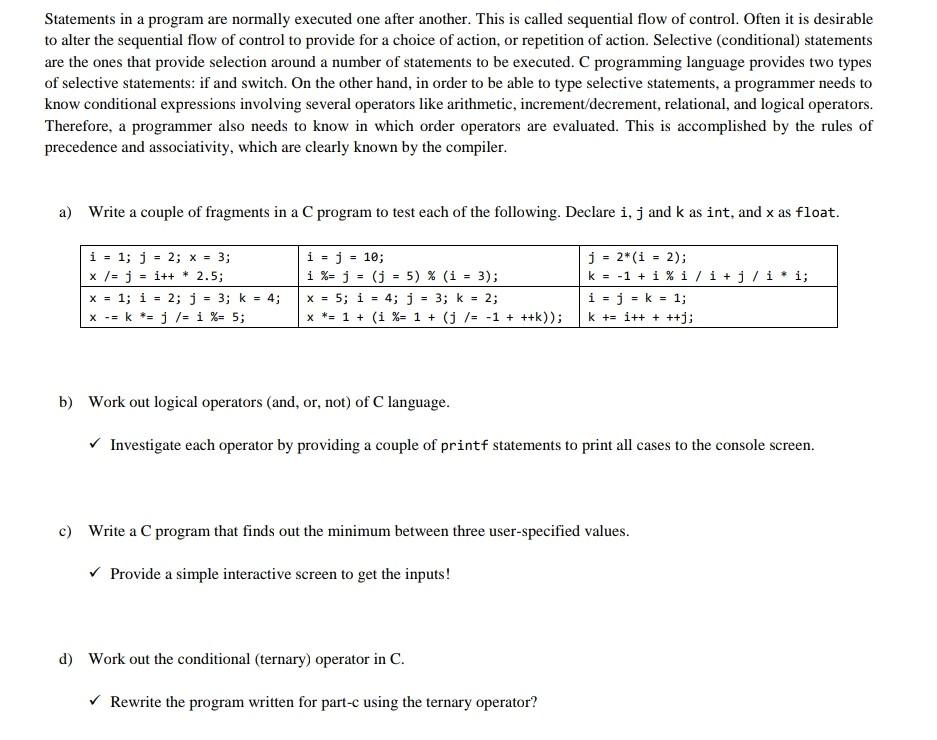 Solved Statements in a program are normally executed one | Chegg.com