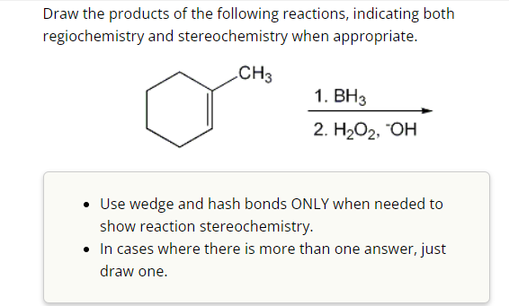 Solved Draw the products of the following reactions, | Chegg.com