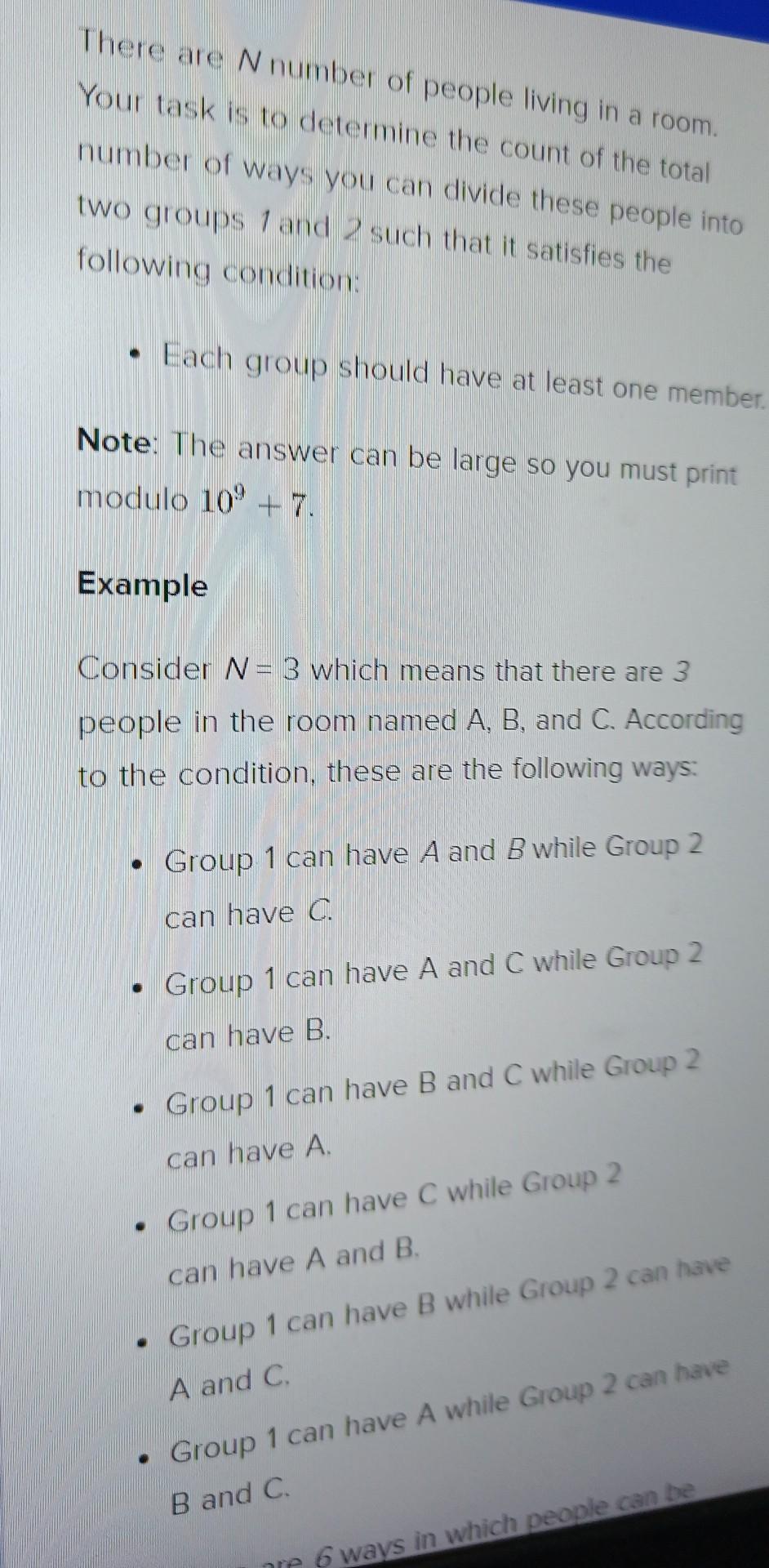 Solved There are N number of people living in a room. Your | Chegg.com