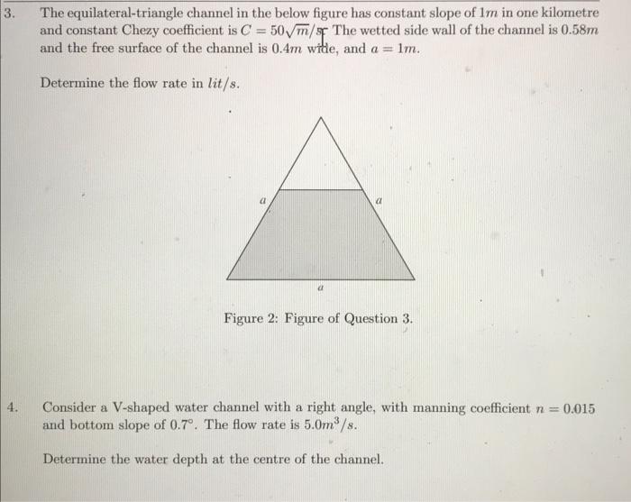 Solved 3. The equilateral-triangle channel in the below | Chegg.com
