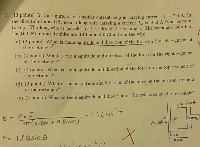 Solved 3. (10 points) In the figure, a rectangular current | Chegg.com