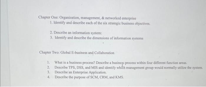 Solved Chapter One: Organization, management, \& networked | Chegg.com