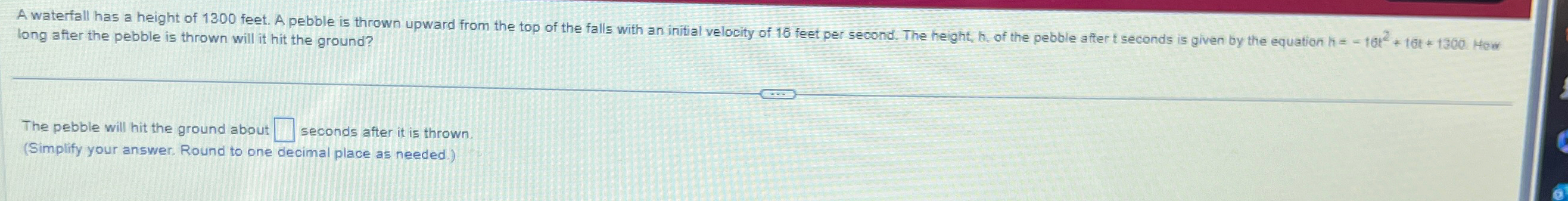 Solved long after the pebble is thrown will it hit the | Chegg.com