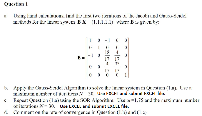 Question 1a. ﻿Using hand calculations, find the first | Chegg.com