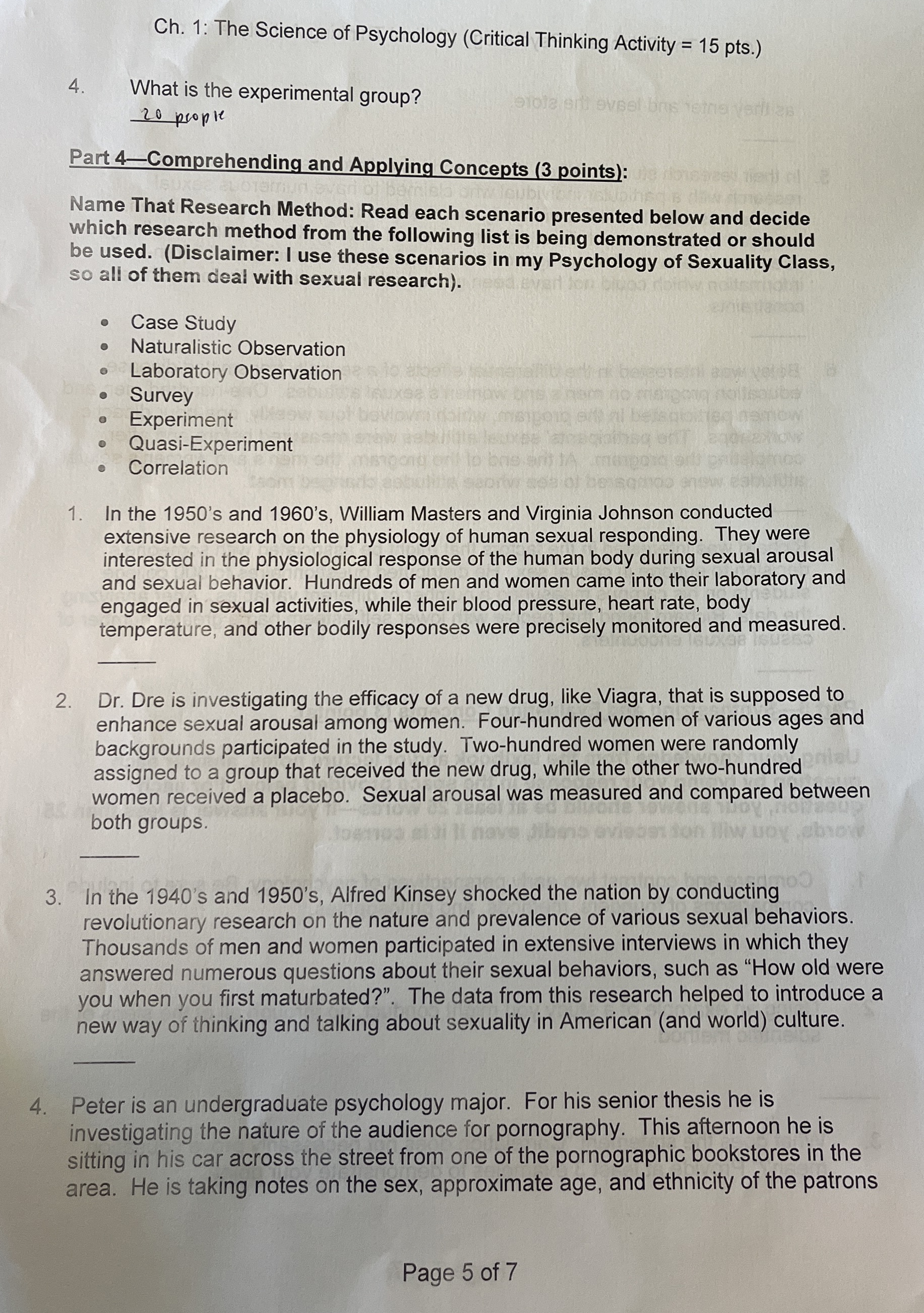 Solved Ch. 1: The Science of Psychology (Critical Thinking | Chegg.com