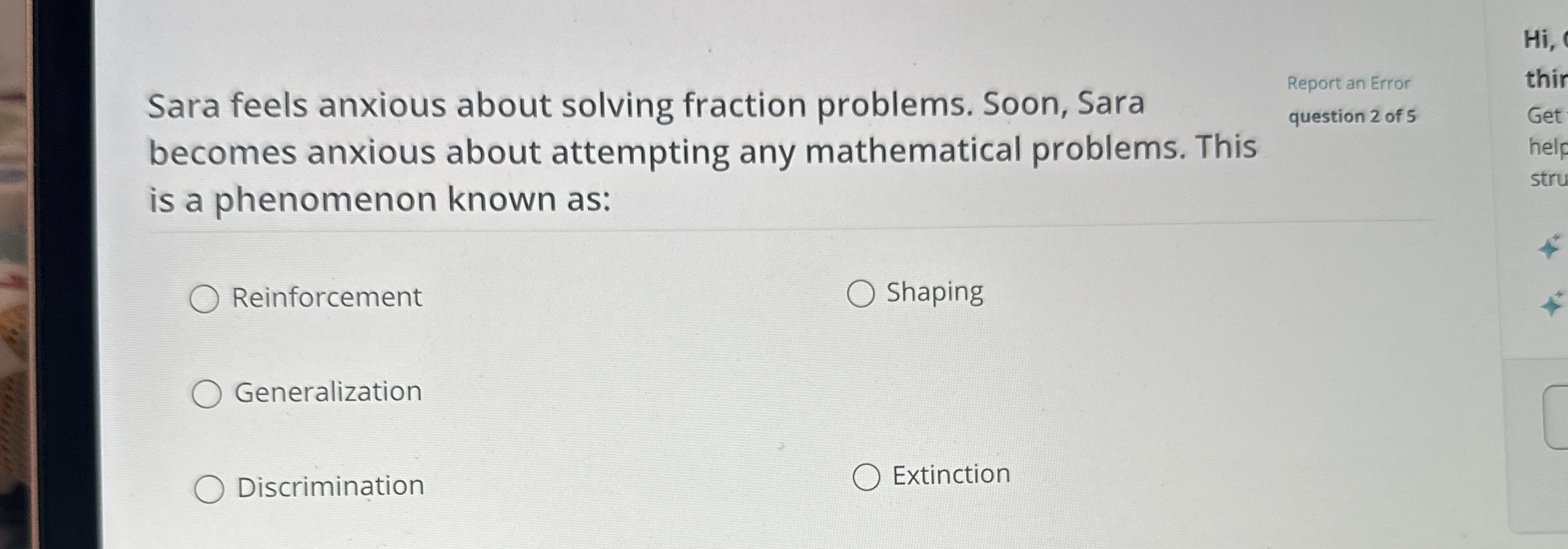 Solved Sara feels anxious about solving fraction problems. | Chegg.com