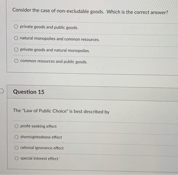 Solved Consider the case of non-excludable goods. Which is | Chegg.com