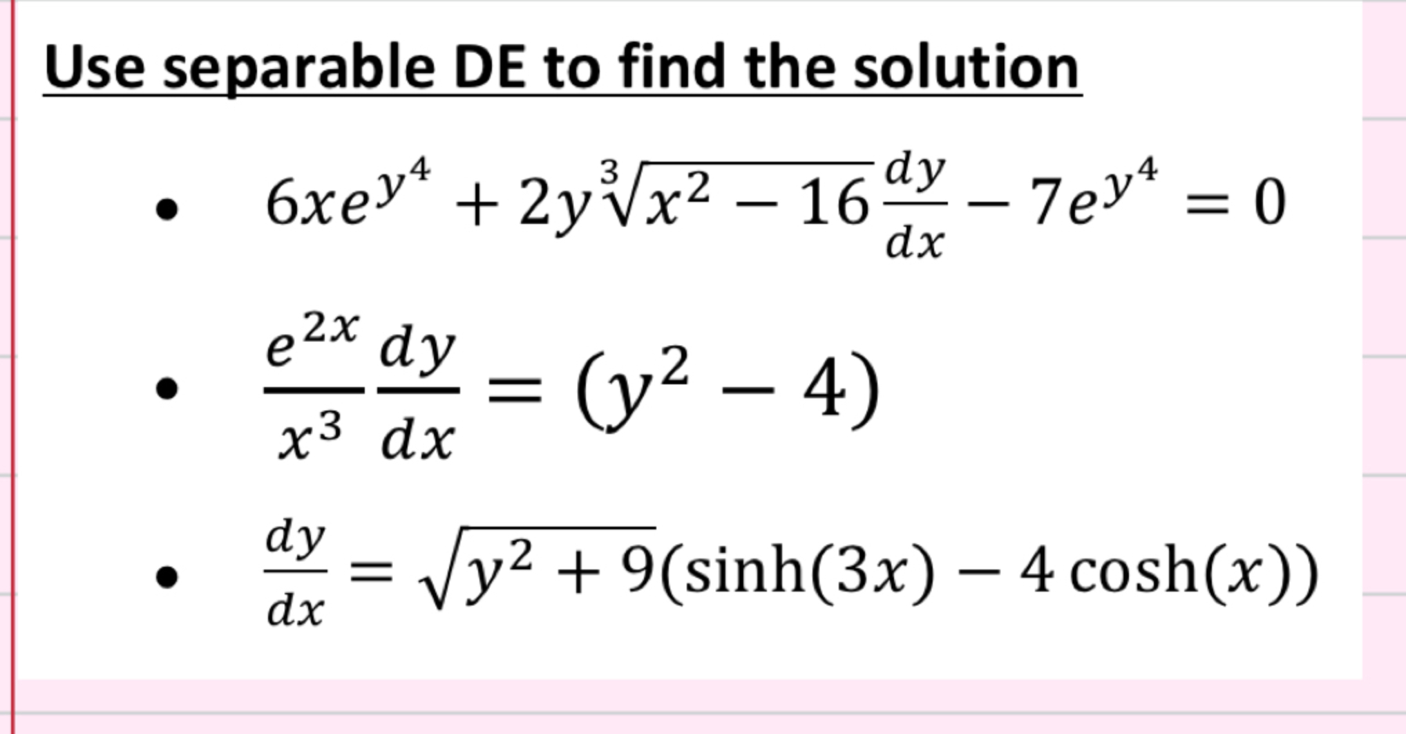 Solved Use separable DE to find the | Chegg.com