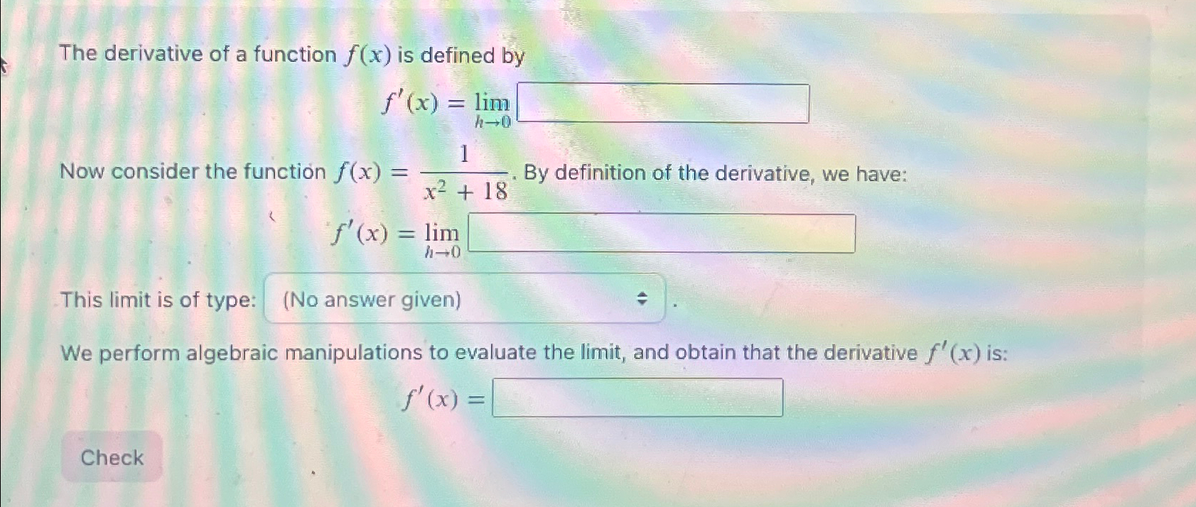 Solved The derivative of a function f(x) ﻿is defined byNow | Chegg.com