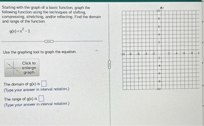 Solved Starting with the graph of a basic function, graph | Chegg.com