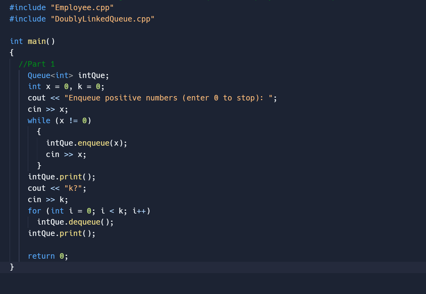 Solved In C++ ﻿I've finished the DoublyLinkedQueue.cpp and | Chegg.com