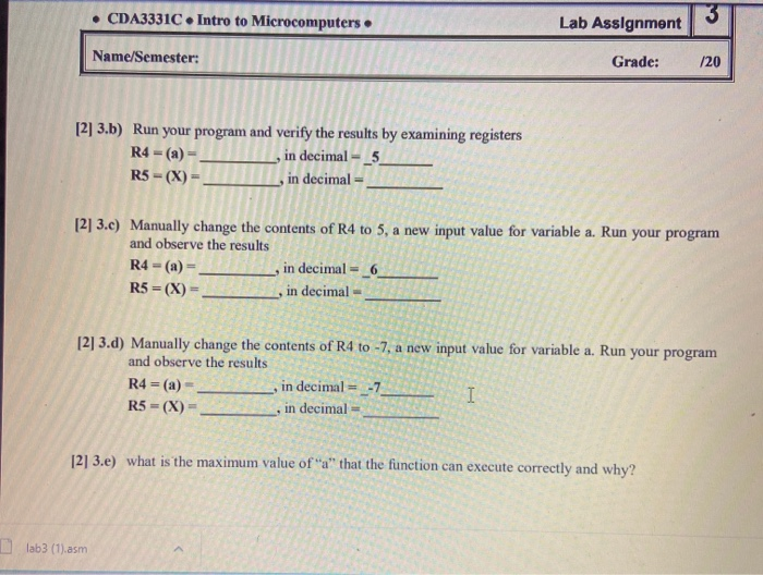 Cdauuuc Intre To Microcomputers Lab Assignment 