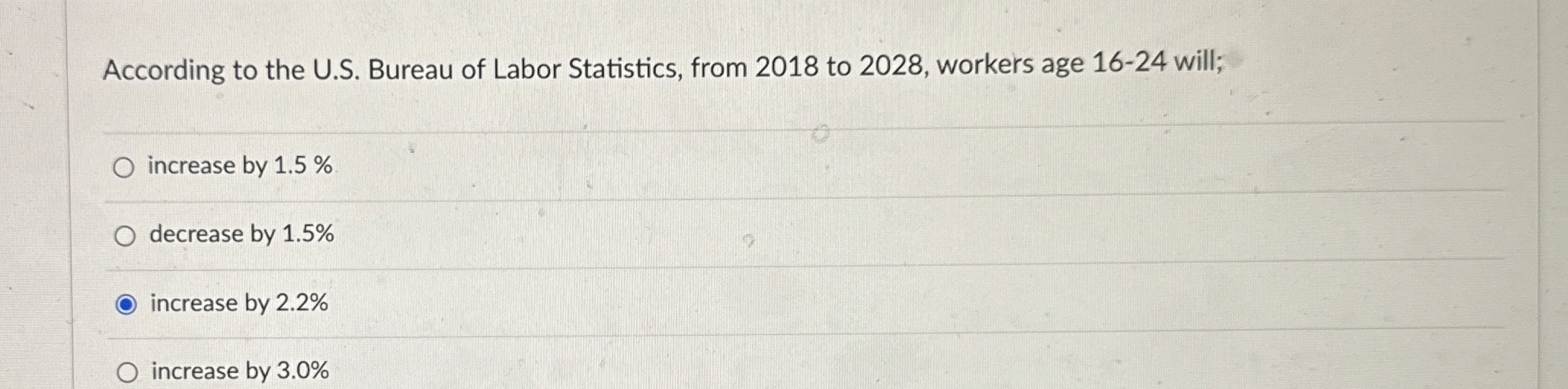 Solved According to the U.S. ﻿Bureau of Labor Statistics, | Chegg.com