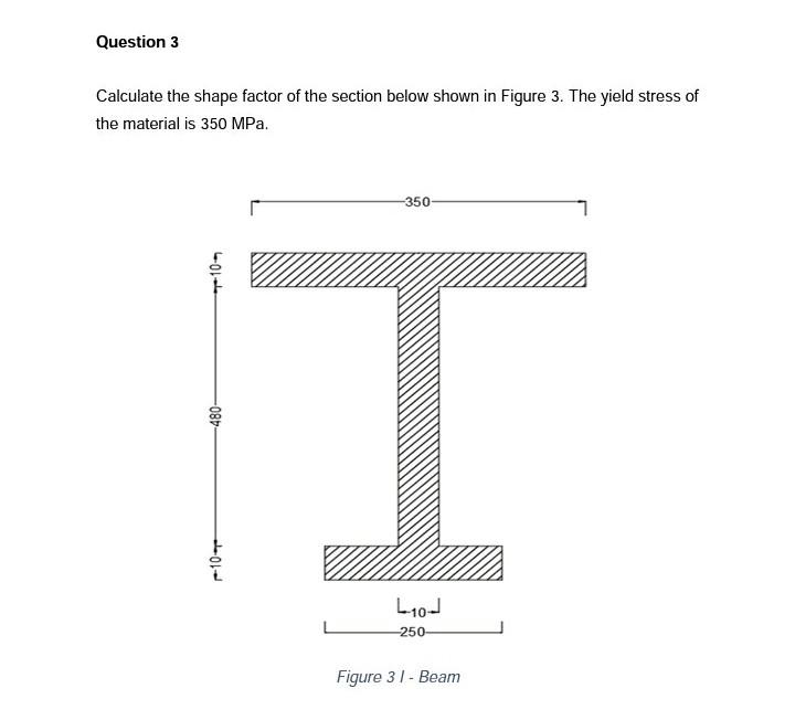 Solved Calculate the shape factor of the section below shown | Chegg.com