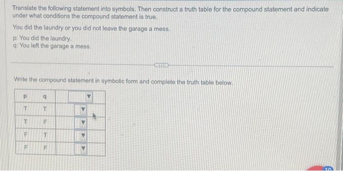 Solved Translate the following statement into symbols. Then | Chegg.com