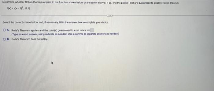 Solved Determine whether Rolo's theorem applies to the | Chegg.com