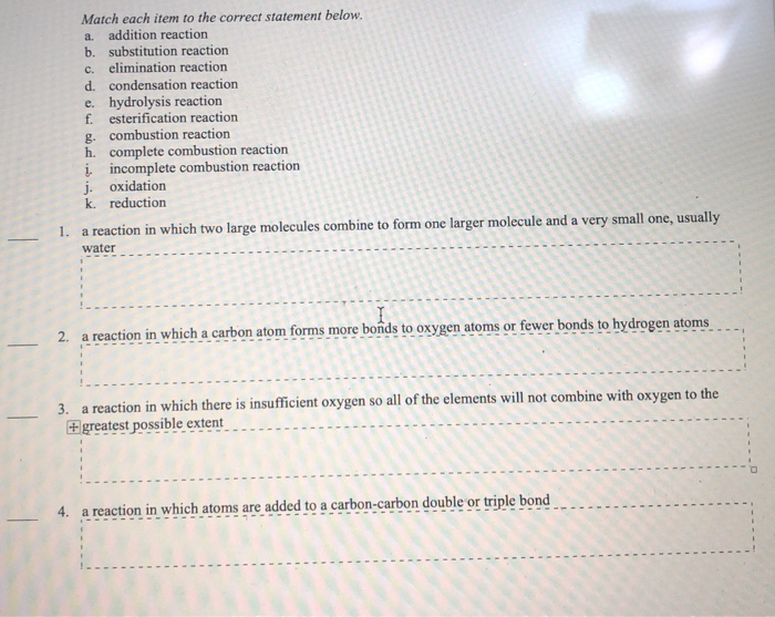 Solved a. Match each item to the correct statement below. | Chegg.com