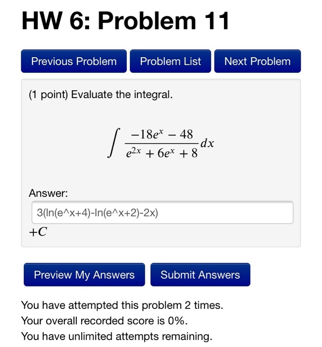 Solved HW 6: Problem 11 Previous Problem Problem List Next | Chegg.com