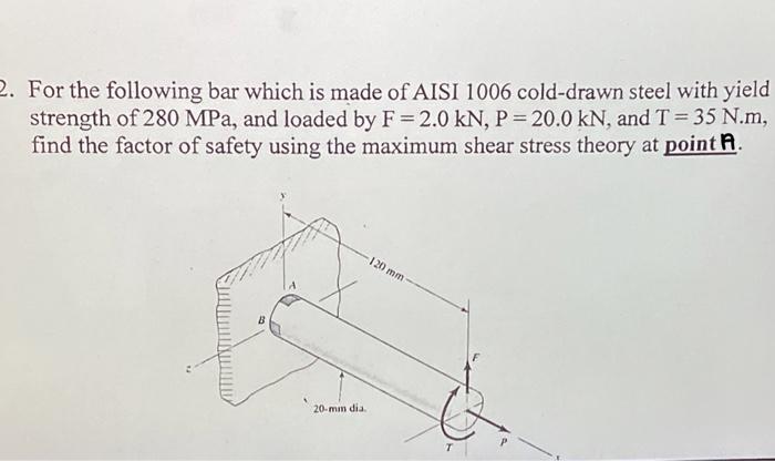 Solved For the following bar which is made of AISI 1006 | Chegg.com
